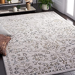 SAFAVIEH Bel Air Collection 6'7" Square Beige/Grey BLA234B Oriental Shabby Chic Area Rug
