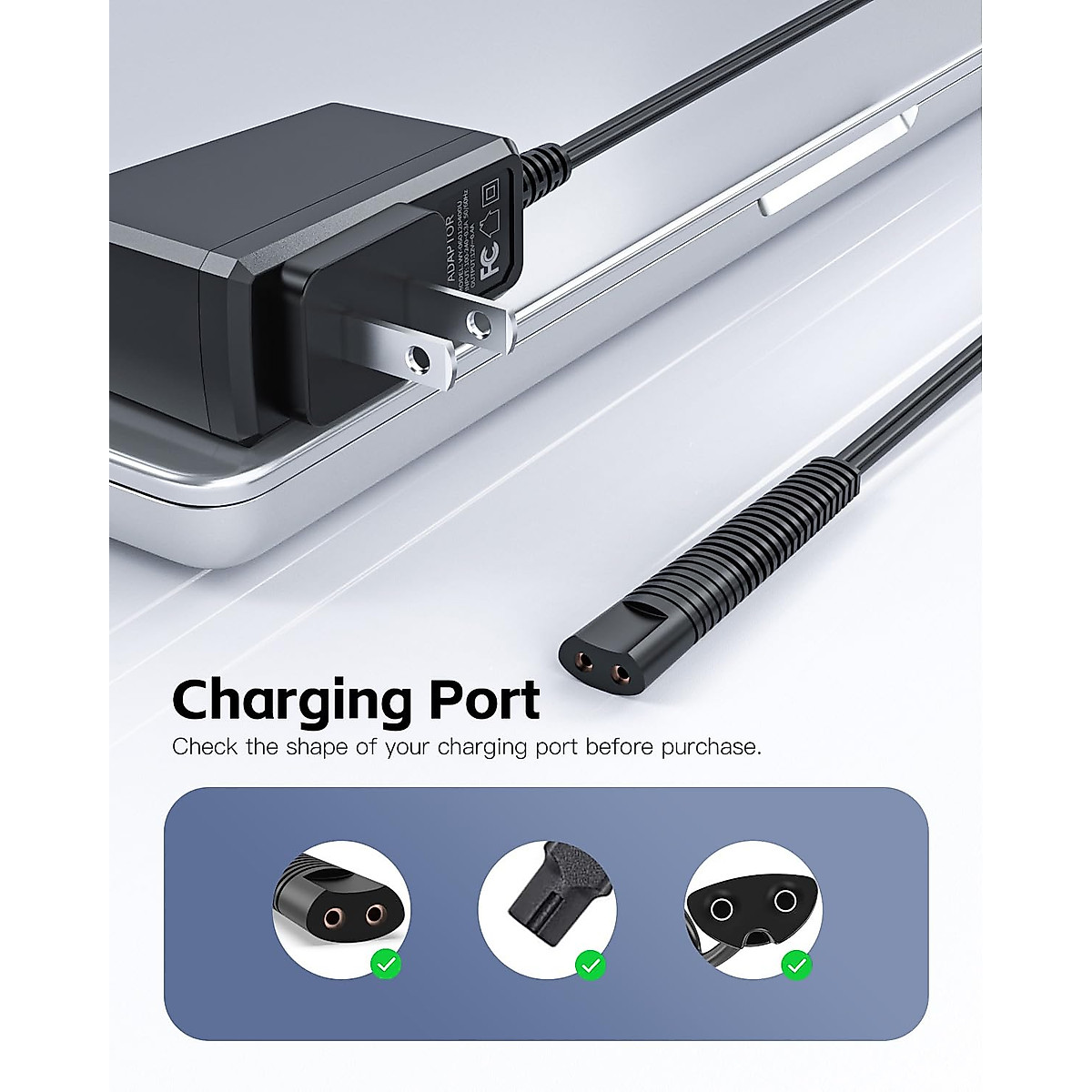 Superer Charger Replacement Fit for Braun Shaver Series 3 9 7 5 1- for Braun S1 S2 S3 S5 S6 S7 S8 S9 Beard Trimmer Electric Razor with 5Ft Charging Cord