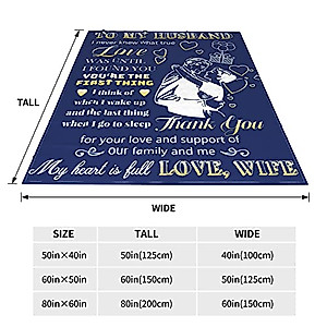 Socofuz Gift for Husband, Husband Gifts from Wife, to My Husband from Wife, Anniversary Wedding Gifts, Husband Blanket, Flannel Fleece Throw Blankets for Bed Chair Sofa Couch Home Decor 50x60 inches