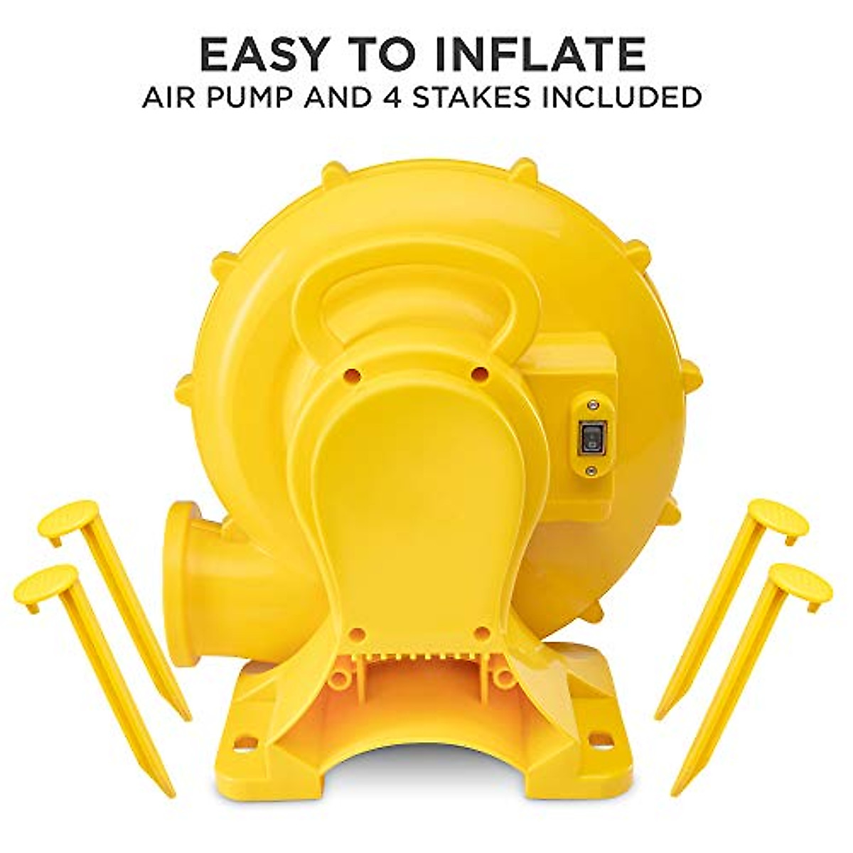 Sunny & Fun Compact Inflatable Water Slide Park – Heavy-Duty Nylon for Outdoor Fun - Climbing Wall, Slide, & Small Splash Pool – Easy to Set Up & Inflate with Included Air Pump & Carrying Case, Blue