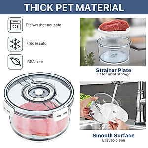 SULICRE Deli Meat Container for Fridge, Round Bacon Container for Refrigerator with Lids, Kitchen Lunch Meat Food Storage Organizer for Cold Cuts, Cheese, Salami, Turkey, Bologna