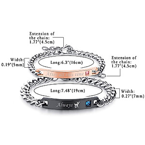 OIDEA 2pcs Stainless Steel His Hers After All This time Always Bracelets for Boyfriend and Girlfriend Valentines Day Gift