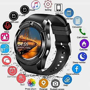 AKDSteel Y1 blueteeth Smart Watch with Touch Screen Camera/SIM Card Slot Waterproof Smart Watch Black Fashion CE