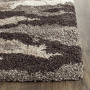 SAFAVIEH Florida Shag Collection 2'3" x 9' Beige / Multi SG453 Camouflage Non-Shedding Living Room Bedroom Dining Room Entryway Plush 1.2-inch Thick Runner Rug