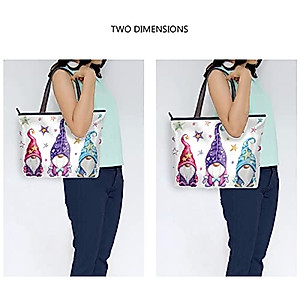 Magic Gnomes with Stars Shoulder Tote Bag Purse Top Handle Satchel Handbag for Women Work School Travel
