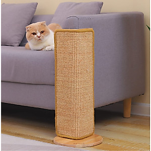 SHENGOCASE 20.5" Tall No Drilling Wall Sofa Couch Corner Cat Sisal Scratcher,Scratching Post,Replaceable Sisal Scratch Pad Mat, Couch Protector