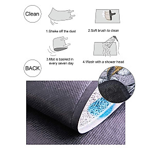 Fantasy Staring Mid Century Modern Outdoor Indoor Entrance Doormat Retro Orange Yellow Green Abstract Geometry Front Welcome Door Mats Inside Outside Rugs, Waterproof Non Slip and Durable 24" x 35"