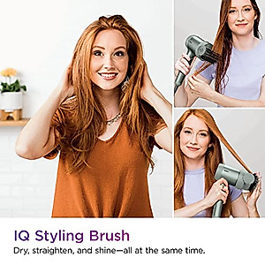 Shark HD112GNBRN HyperAIR Fast-Drying Hair Blow Dryer with IQ 2-in-1 Concentrator and Styling Attachments, Auto Presets, Rotatable Hot Air Brush, No Heat Damage, Ionic, Matcha