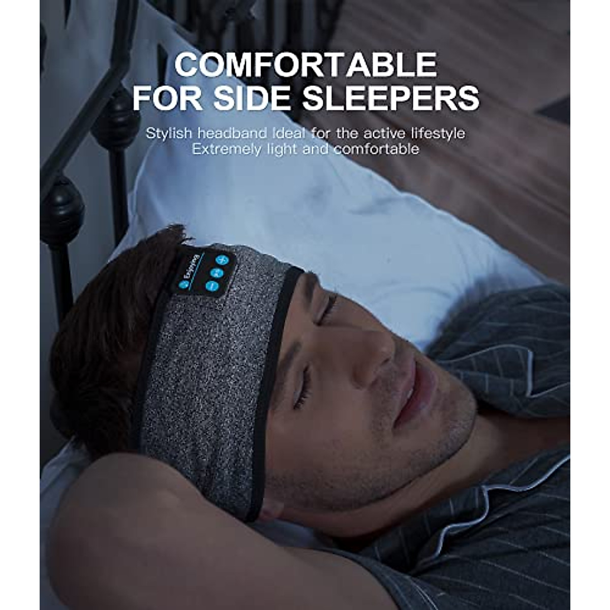 Sleep Headband, Enjoying Wireless Sleep Earbuds Noise Cancelling Headband Bluetooth Headphones with Thin Speakers, Sleep Headphones for Sleep,Workout,Yoga,Travel,Insomnia,Leisure
