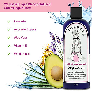 Jax N Daisy Don't Let Your Dog Itch Lotion Itch Relief for Dogs, 8oz Treatment and Skin Soother for Dogs with Itchiness and Hot Spots - Dog Grooming Supplies - Anti Itch for Dogs