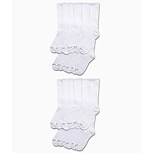 AND1 Men's Socks - Athletic Cushion Crew Socks (24 Pack), Size 6-12.5, White