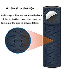 TV Stick 3rd Remote Cover Case with Airtag Holder (Glow in The Dark) Compatible with Fir TV Stick 3rd Gen,Tracker Cover for Tile Sticker 2020,Glow Blue