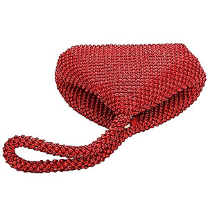 AIJUN Women's Rhinestone Purse Evening Bags Sparkly Glitter Triangle Clutch Purses for Women Evening Party Prom Cocktail Red