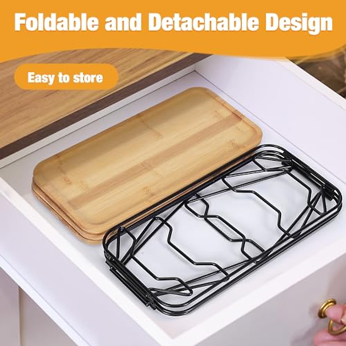 Urban Deco 3 Tier Serving Tray, Collapsible Tiered Tray Stand with 15 Inch Serving Platters for Dessert Table Display Set, Large Cupcake Stand, Serving Dishes for Entertaining