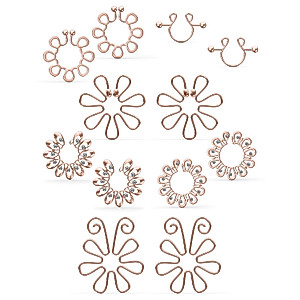 Lcolyoli Fake Nipplerings Piercing Jewelry Adjustable Clip On Nipple Rings Stainless Steel Non Piercing Women Rose Gold