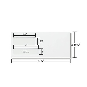 Staples 1775862 Self-Sealing Sec Tint Double Window #10 Env 4 1/8 X 9 1/2 We 500/Bx