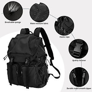 BJIAX Laptop Backpack for Men & Women, Water Resistant College School Computer Bag, Casual Backpack for Work, Daily, Travel, Hiking Fits 15.6 Inch Computer and Notebook