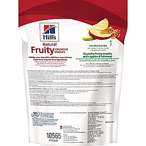 Hill's Natural Dog Treats Crunchy Fruity Snacks with Apples & Oatmeal, Healthy Dog Snacks, 8 oz. Bag