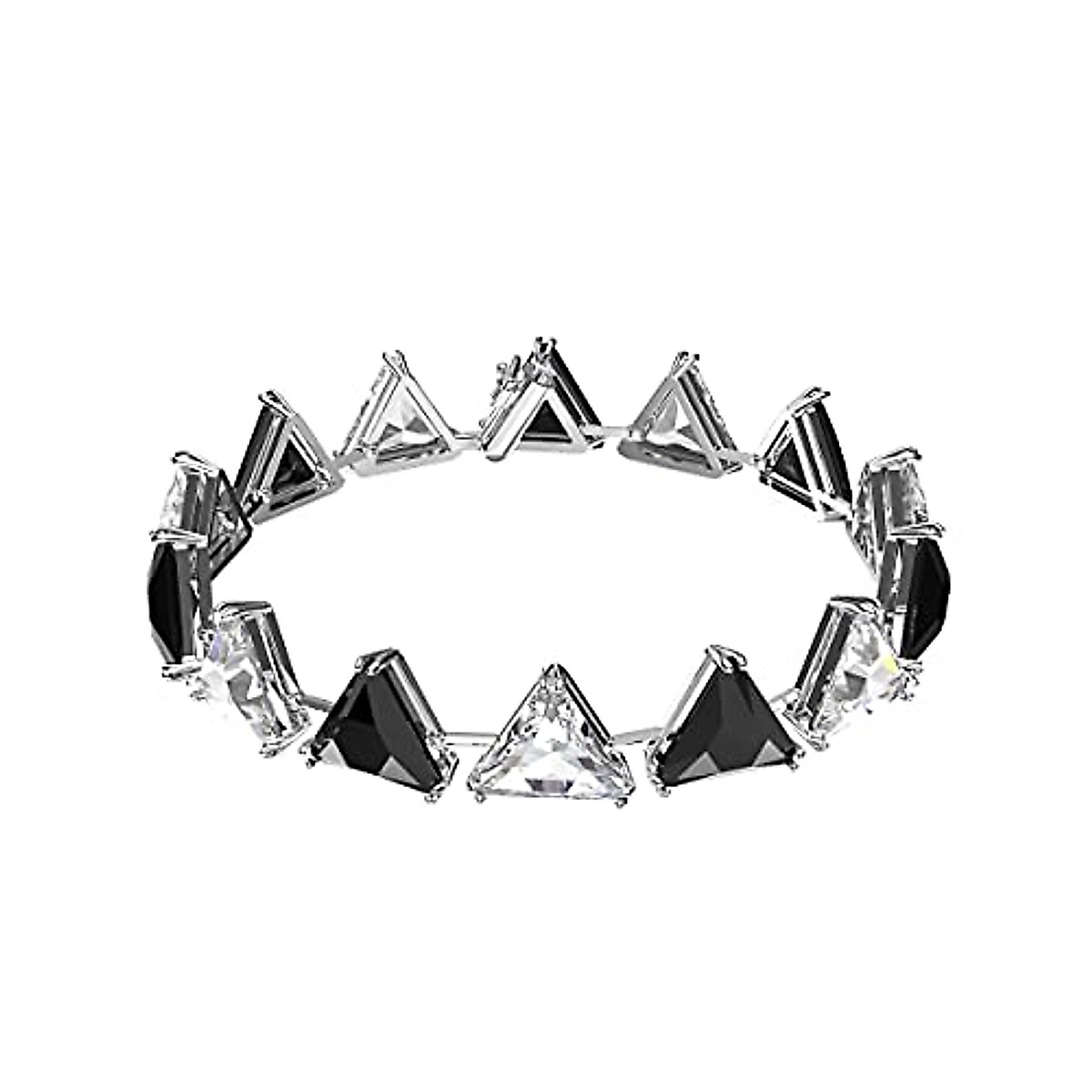 SWAROVSKI Ortyx Bracelet, Triangle cut crystals, Black, Rhodium Finish
