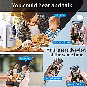 LETSCEE Security Cameras Wirelss Outdoor Solar Powered for Home Security, 360 View Outside Camera,WiFi,Motion Detection,Night Vision,PTZ,10x Hybrid Zoom PAN Tile,IP65 Weather Proof (1 Pack)