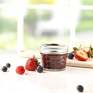 Ball 4-Ounce Quilted Crystal Jelly Regular Mouth Jars with Lids and Bands, Set of 12