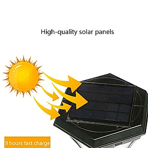 MODEBHD Outdoor Solar LED Post Light, Waterproof IP65 Villa Courtyard Fence Post Lantern, European-Style Simple Pillar Light, Die-cast Aluminum Garden Post Lamps, Moisture-Proof Traditional Landscape