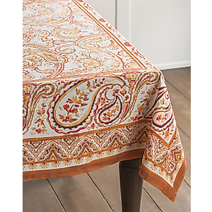 Maison d' Hermine Tablecloth 100% Cotton 70"x108" Washable Rectangle Table Cover Decorative Tablecloths, Dining, Buffet Party & Camping, Palatial Paisley - Thanksgiving/Christmas