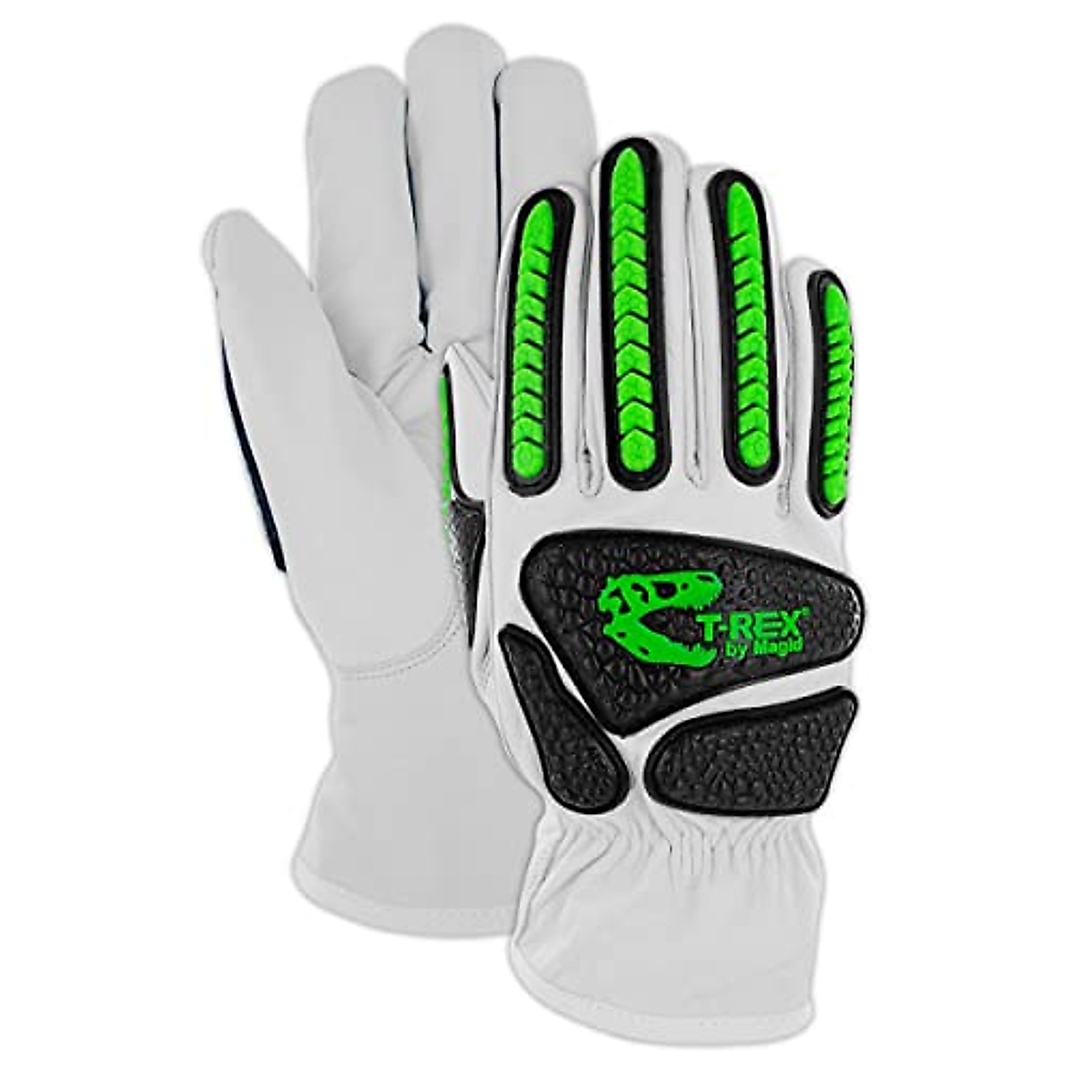 MAGID T-REX Rebel Series TRX814 Goatskin para-Aramid Lined Driver Impact Glove – Cut Level A6-9/L (1 PR), White
