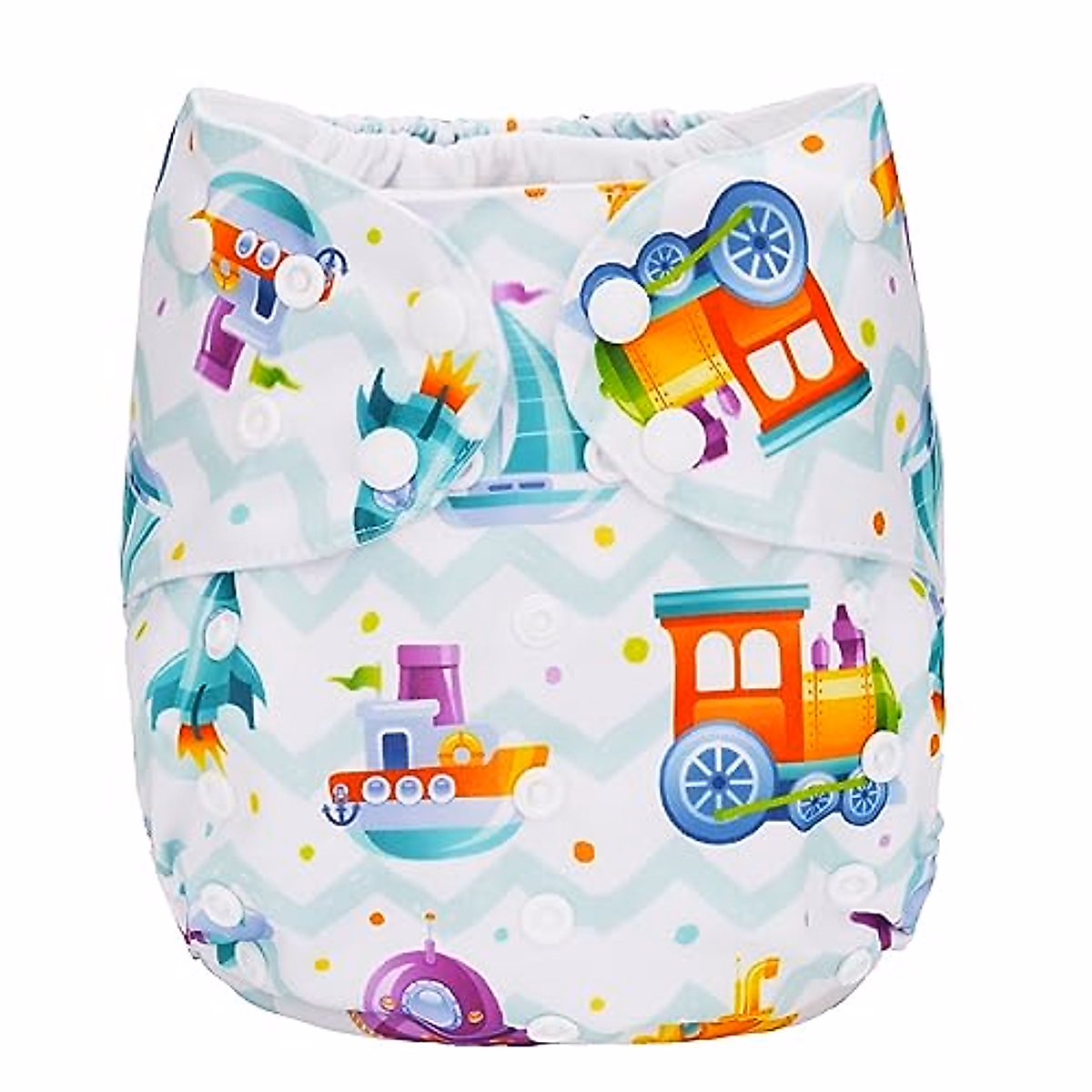2 to 7 Years Old Cloth Diaper Nappy Pocket Reusable Washable Junior Big Baby Kids Toddler (Cartoon Transportation)