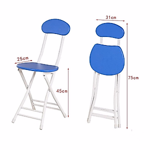 ZFG Folding Chair, Home Dining Chair, Stool, Back Chair, Training Chair, Student Dormitory Chair, Simple Computer Chair, Folding Round Stool, Load-Bearing 300kg (Color : Bamboo Pattern)