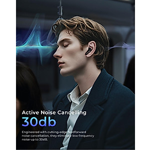 havit Wireless Earbuds Noise Cancelling, Bluetooth 5.4 Headphones with 4 ENC Noise Cancelling Mic, 40H Playtime, in-Ear Bluetooth Ear Buds 7 Preset EQs via App LED Display