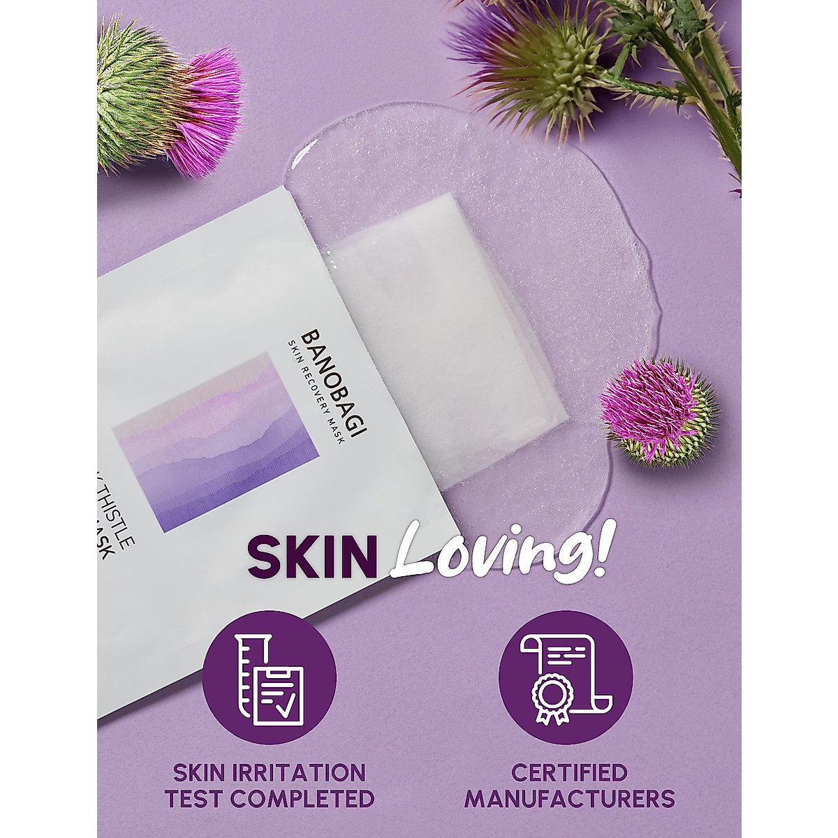 BANOBAGI Milk Thistle Repair Mask | Face Moisturizer Korean Face Mask Skin Care Sheet | Hydrating Face Masks Skincare Copper Tripeptide & Burdock Root Extract (Pack of 10 sheets, 1.01fl oz)