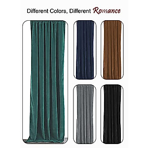 Joydeco Black Velvet Curtains 90 inch Length 2 Panels Burg Set, Luxury Rod Pocket Thermal Insulated Window Blackout Curtain, Room Darkening Drapes for Living Dining Room Bedroom Privacy