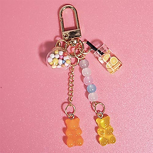 Lupct for Airpod 2/1 Silicone Case, Soft Cartoon Fashion Cute Food Design Air Pods Cover Kids Girls Women Funny Headphone Fun Cool Unique Kawaii Keychain Cases for AirPods 2&1 (Popo Candy Chain)