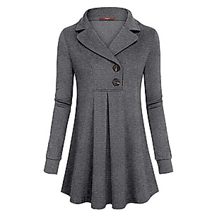 Gaharu Women Tops to Hide Belly Fat Pullover Sweatshirts Christmas Tunics Long Sleeve Swing Shirts Office Winter Clothes Dress Sweater Multi-grey,XXL