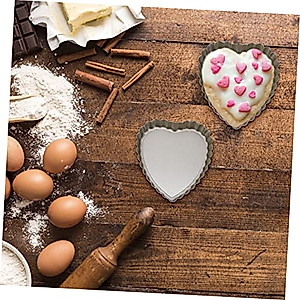 Cabilock Pancake Mold Cake Pan 2pcs Heart Mold Pan Oven Roasting Pan Baking Pan Kitchen Baking Tool Carbon Steel Golden Casserole Cheesecake Heart Shaped Cake Pans