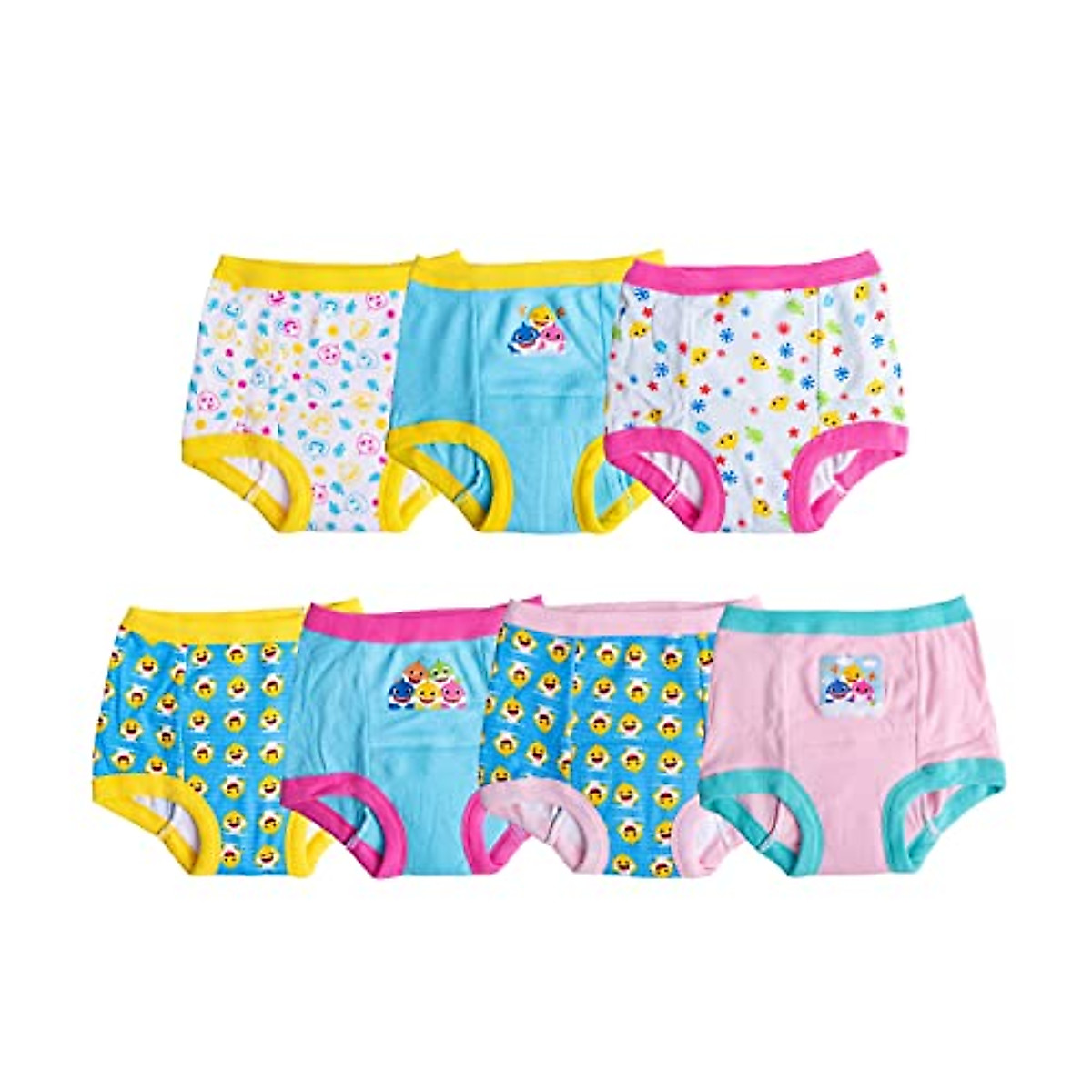 Baby Shark girls Potty Pant Multipacks Training Underwear, Shark Pink 7pk, 2T US