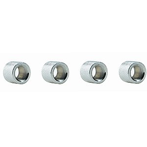 BXQINLENX Silver Chrome G1/4" Female to Female for Computer Water Cooling System Through Joint Straight Joint(4 PCS)
