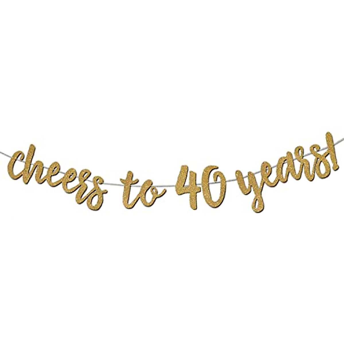 Cheers to 40 Years Banner - Premium Glitter Cardstock Paper - Larger Text for Better Visibility - Perfect Decoration for 40th Birthday Party Celebration