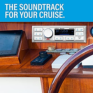 BOSS Audio Systems MR500UAB Marine Radio Receiver – Bluetooth Audio Streaming and Hands-Free Calling, USB Port, Weatherproof, Digital Media MP3 Player, No CD Player, AM/FM Radio Receiver