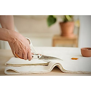 Fiskars Razor Edge All Purpose Scissors, Length: 24 cm, Stainless Steel Blade/Plastic Handles, White/Orange, Amplify, 1005225