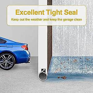 Garage Door Seals Bottom Rubber Weather Stripping, P-Bulb Garage Door Bottom Weather Seal Suitable for Weatherproof, Replacement Overhead Doors (20FT, Grey)