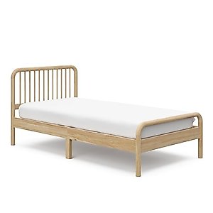 Storkcraft Next Porto Twin Bed (Natural) – GREENGUARD Gold Certified Fits Standard Twin Mattress, Sleek and Elegant Design, Easy to Assembly, Easy-to-Match Style