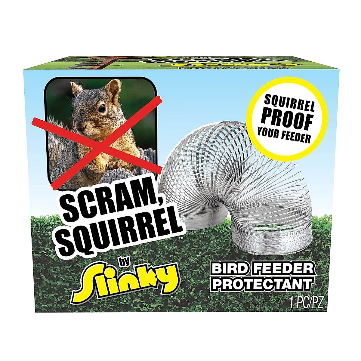 Scram, Squirrel by Slinky, Squirrel-Proof Bird Feeder Accessory that Guards Bird Seed, Kids Toys for Ages 5 Up by Just Play
