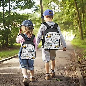 senya Toddlers Backpack Childish Truck Car Bookbag for Kid Aged 3-6 Preschool Kindergarten