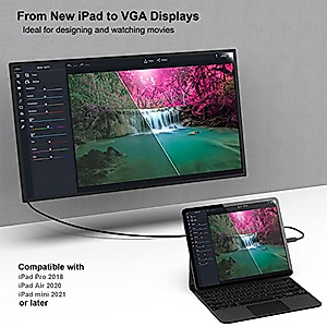 BENFEI USB C to VGA 3 Feet Cable, USB Type-C to VGA Cable [Thunderbolt 3/4 Compatible] with iPhone 15 Pro/Max, MacBook Pro/Air 2023, iPad Pro, iMac, S23, XPS 17, Surface Book 3 and More