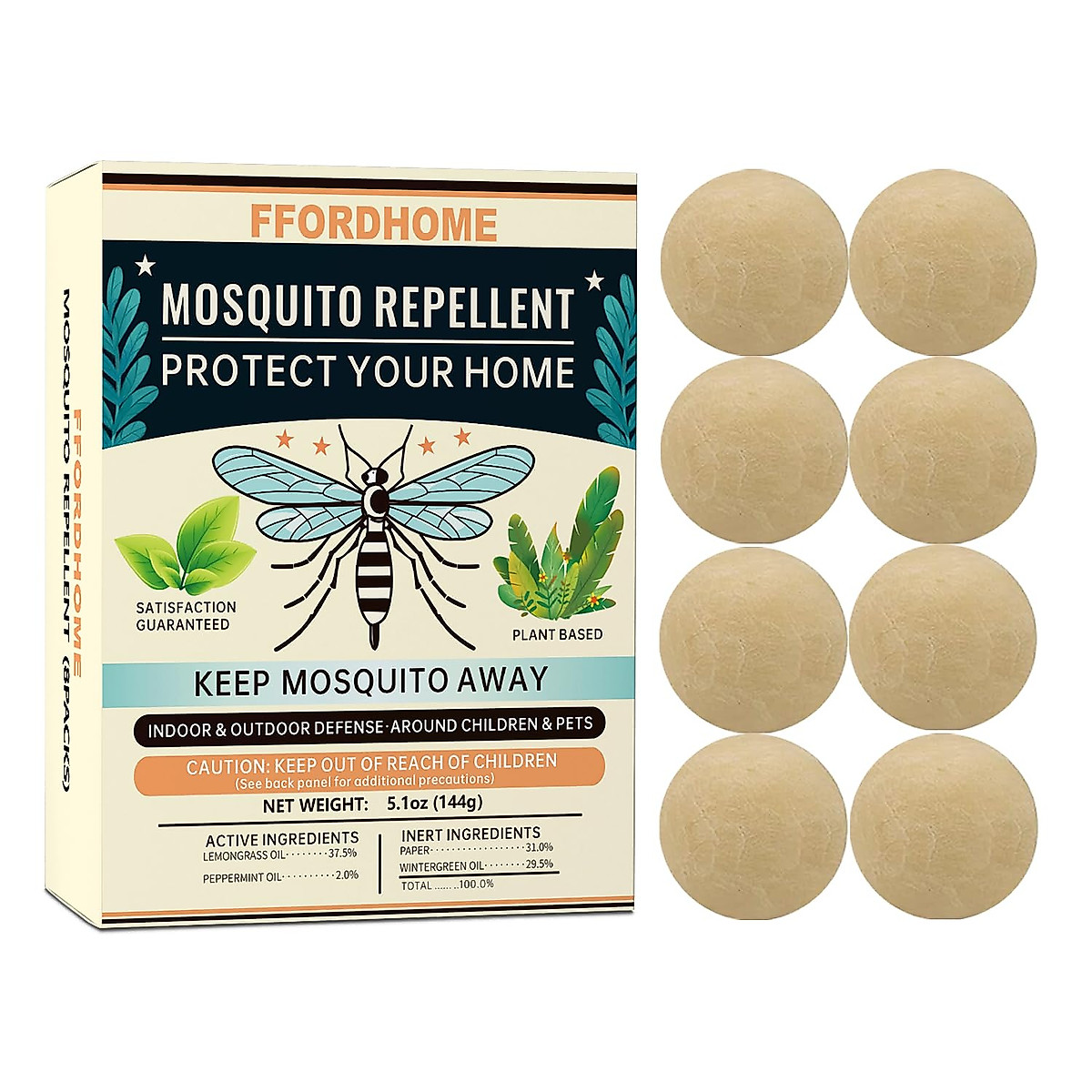 Mosquito Repellent for Patio - Mosquito Repellent Indoor & Outdoor Protection - Mosquito Deterrent for Yard - Mosquito Control for Rooms, Keep Mosquitos Away for Camping - 8 Balls…