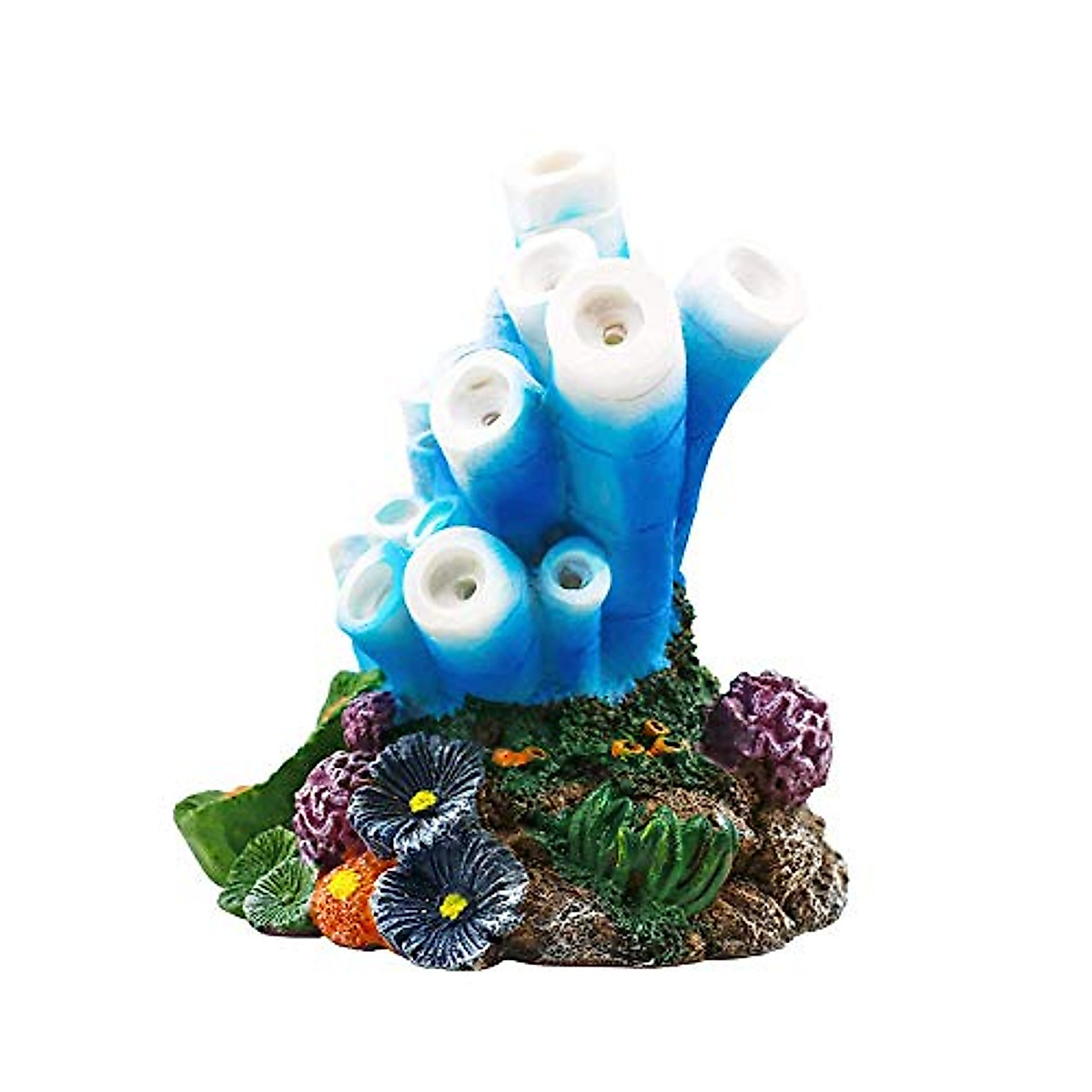 Aquarium Decor Air Bubble Stone Blue Coral Starfish Oxygen Pump Resin Crafts for Aquarium Fish Tank Ornament Decoration