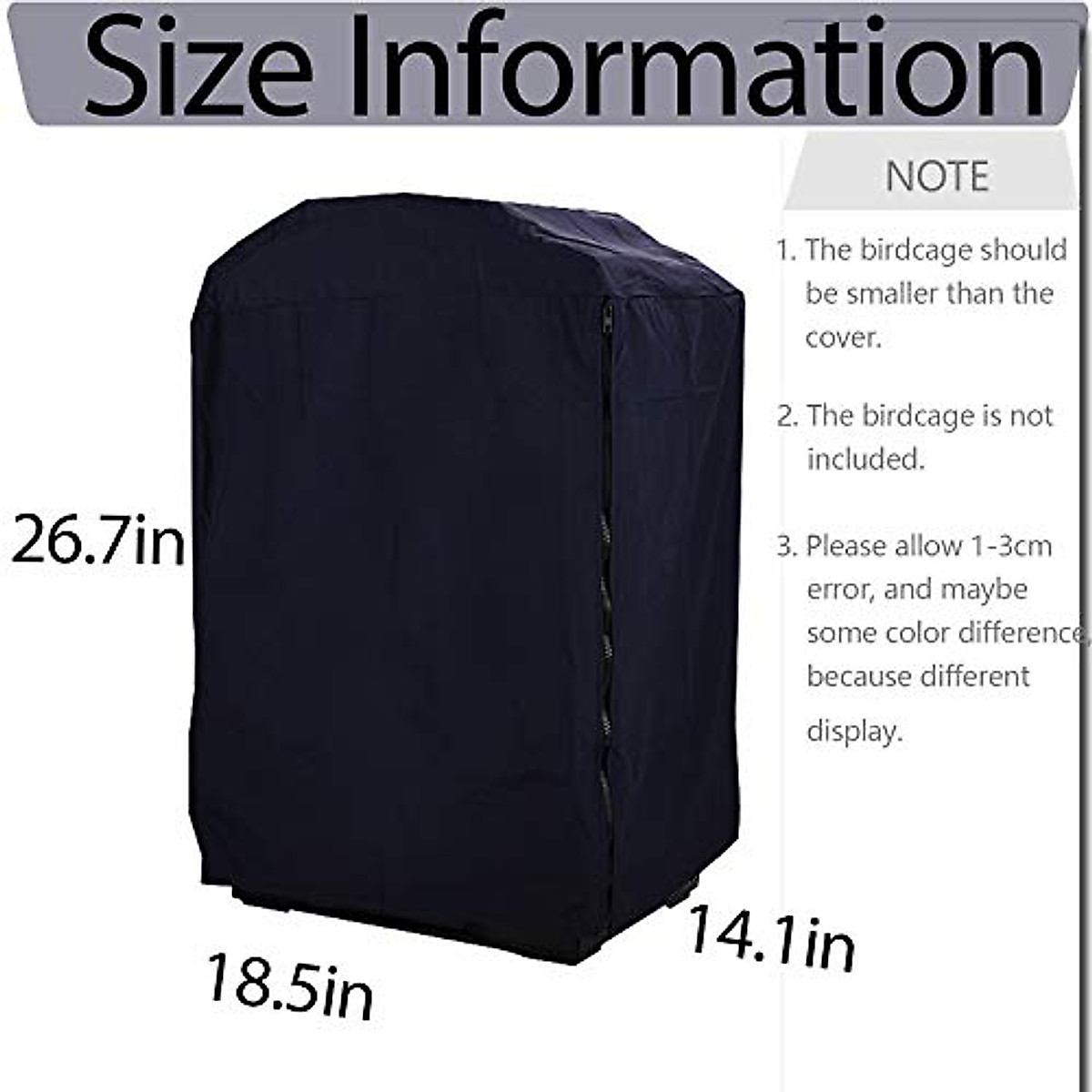 Bonaweite Birdcage Cover Parrot Cage Cover Shade Pet Universal Blackout Windproof Light-Proof Sleep Reduces Distractions Night Accessories Cloth Without Cage