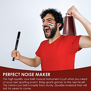 Epic Creations Cow bell with Handle-7 Inch Cow Bell Noise Maker, Cowbell Beater Stick, Cheering Bell for Football Games, Cow Bells for Sporting Events (Antique Copper)